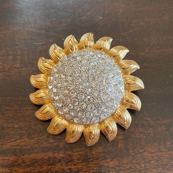 Carolee | Jewelry | Stunning Carolee Sun Brooch With Faux Diamonds ...